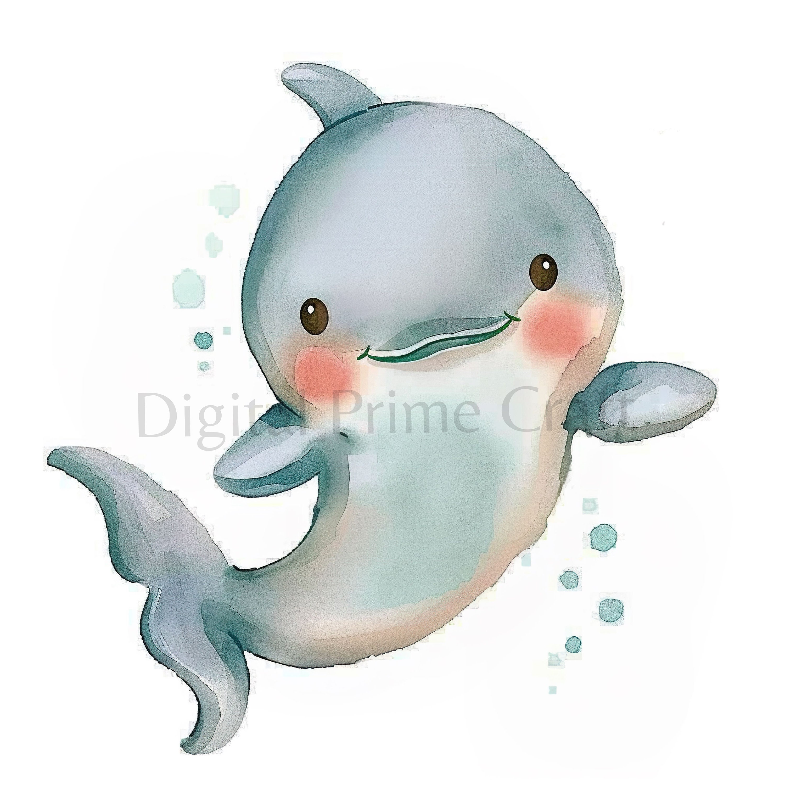 12 Watercolor Dolphin Clipart, Water Animal, High Quality Jpg Images ...