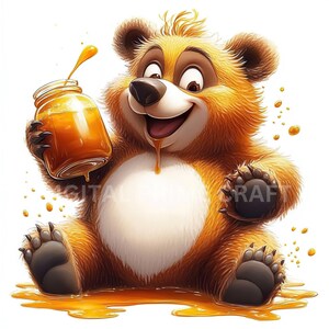 10 Honey Bear Clipart, Bear Clipart, Honey Clipart, High Quality Jpgs ...