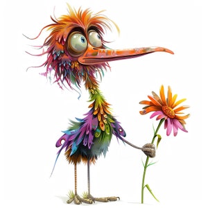 10 Crazy Bird Clipart, Funny Bird Clipart, High Quality Jpgs, Digital ...