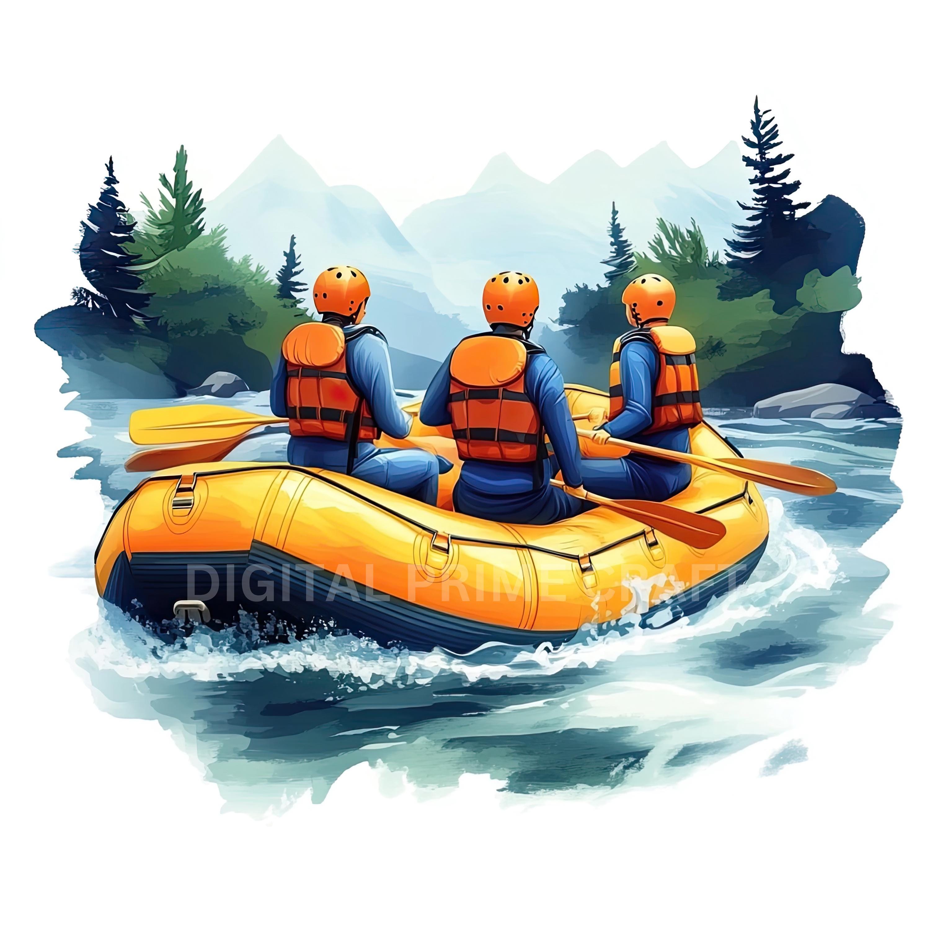10 River Rafting Clipart, Rafting Clipart, High Quality Jpgs, Digital ...