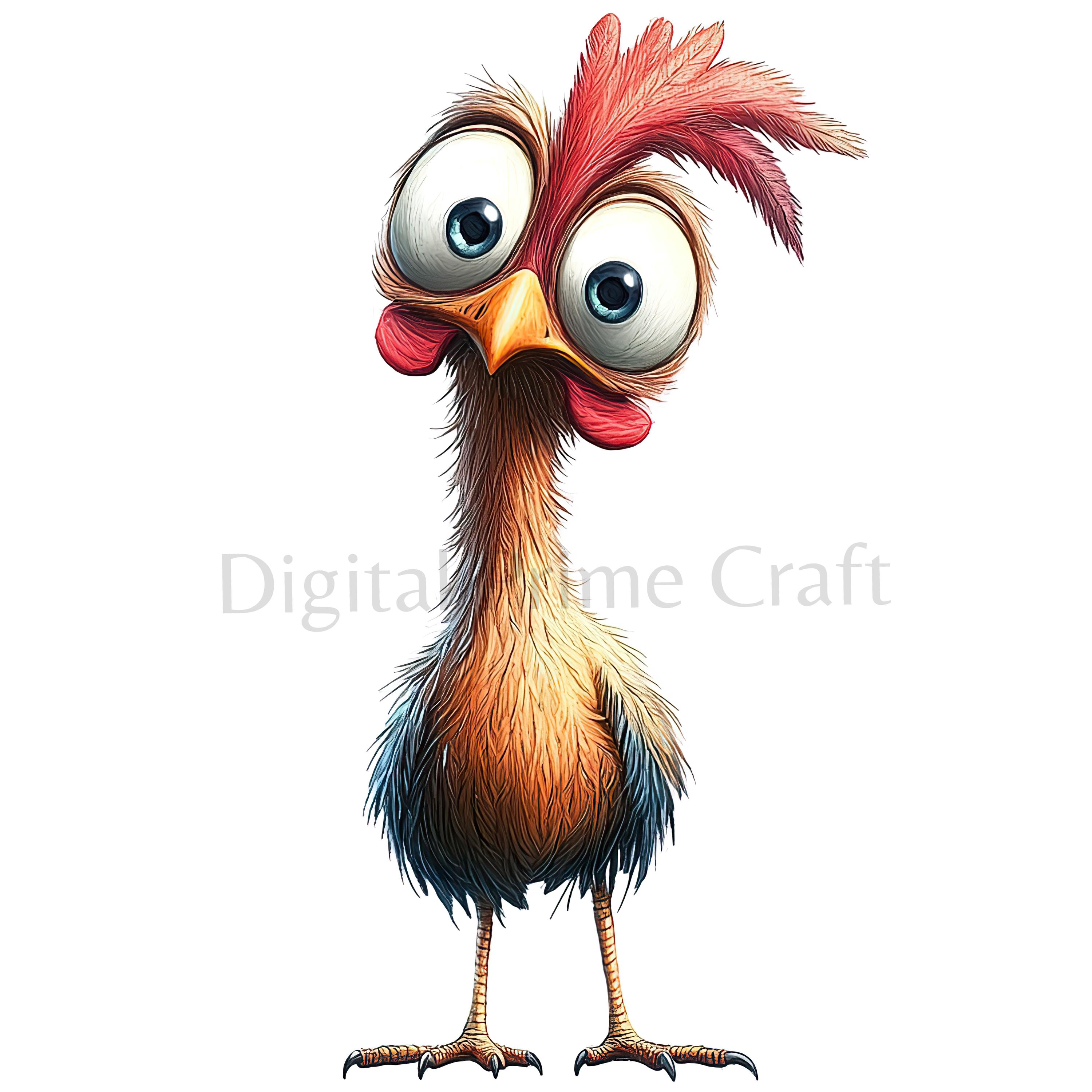 10 Quirky Chicken Clipart, Funny Bird Clipart, High Quality Jpgs ...