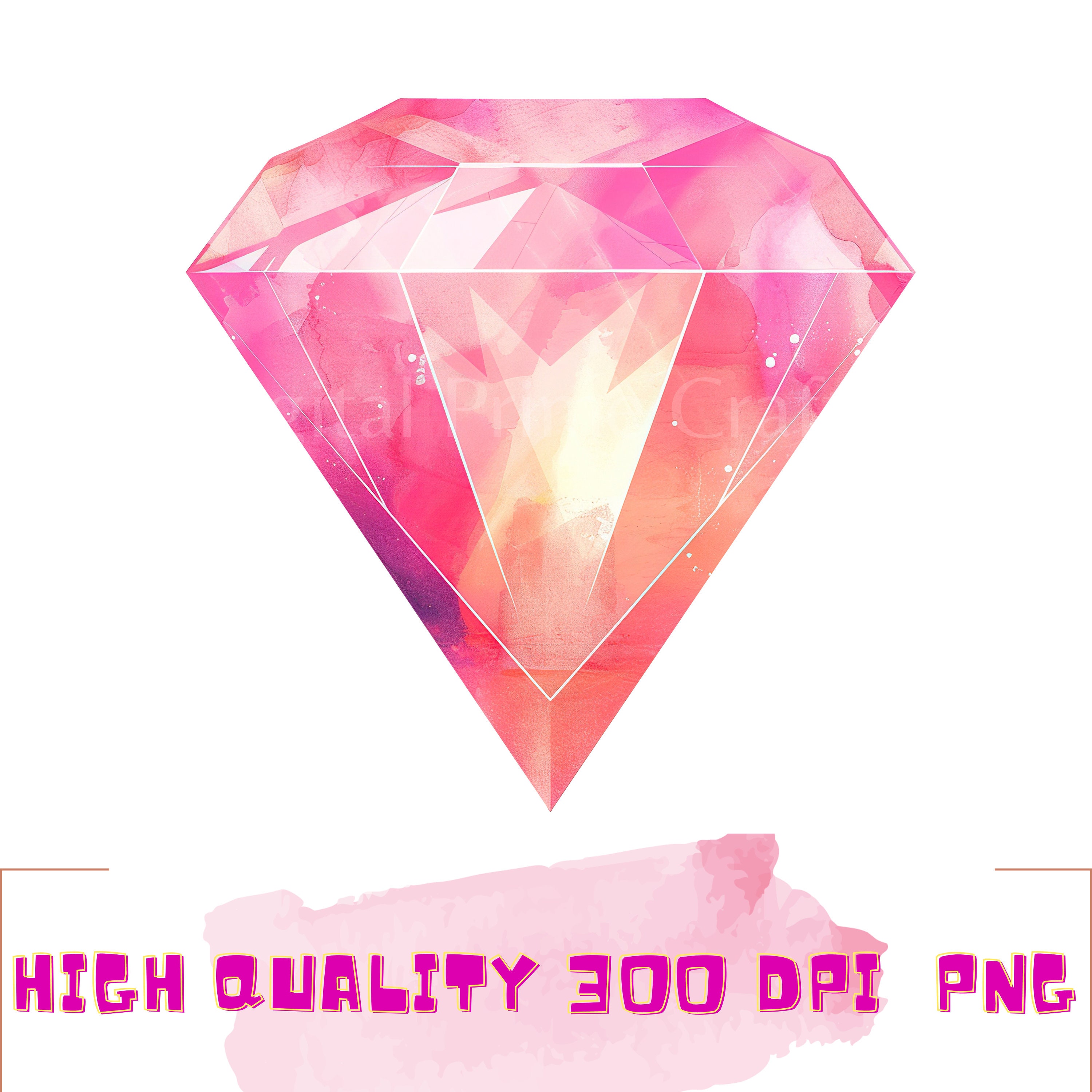Pink Diamond PNG, Digital File, T Shirt Mug PNG File, Diamond Clipart ...