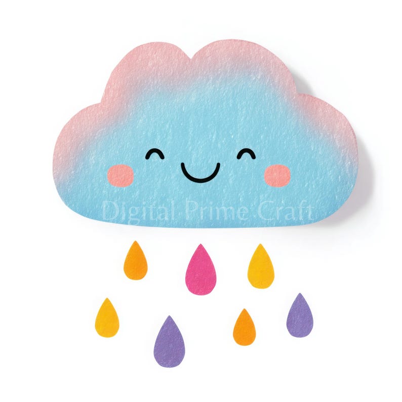 11 Smiling Cloud Clipart, Happy Cloud, High Quality Jpgs, Digital ...