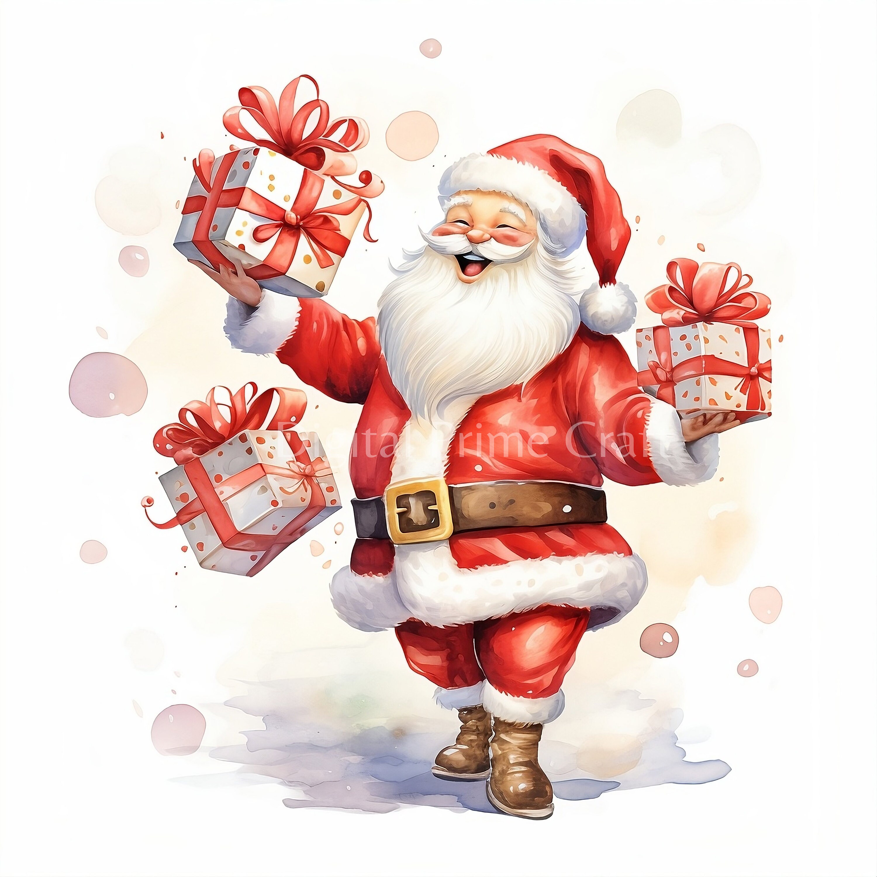 Christmas Clipart, Santa Clipart, 9 High Quality JPG Files, Digital ...