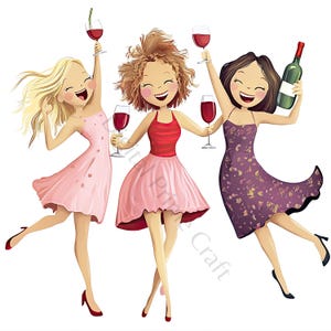 10 Party Clipart, Party Girls Clipart, Birthday Girl, High Quality Jpgs ...