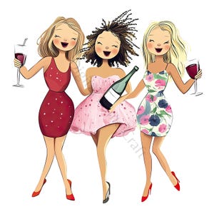 10 Party Clipart, Party Girls Clipart, Birthday Girl, High Quality Jpgs ...