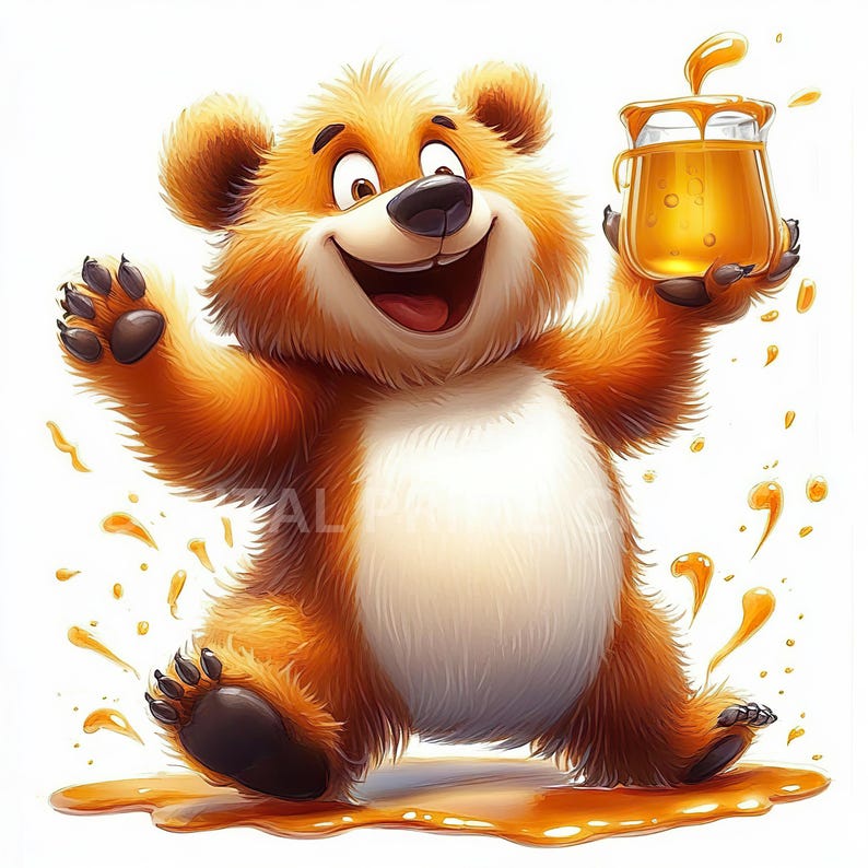 10 Honey Bear Clipart, Bear Clipart, Honey Clipart, High Quality Jpgs ...