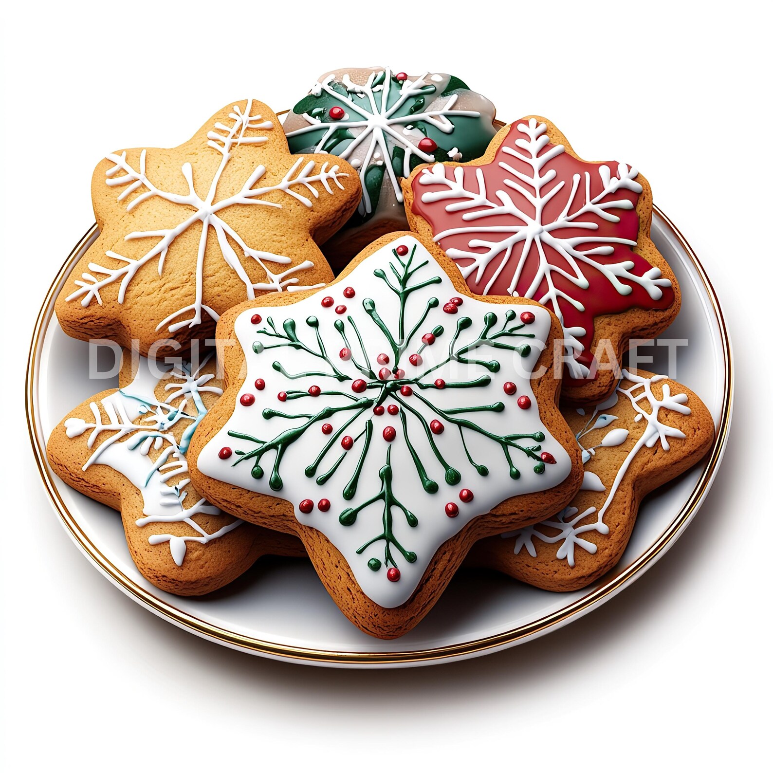 10 Christmas Cookies Clipart, Christmas Clipart, JPG Files, Digital ...