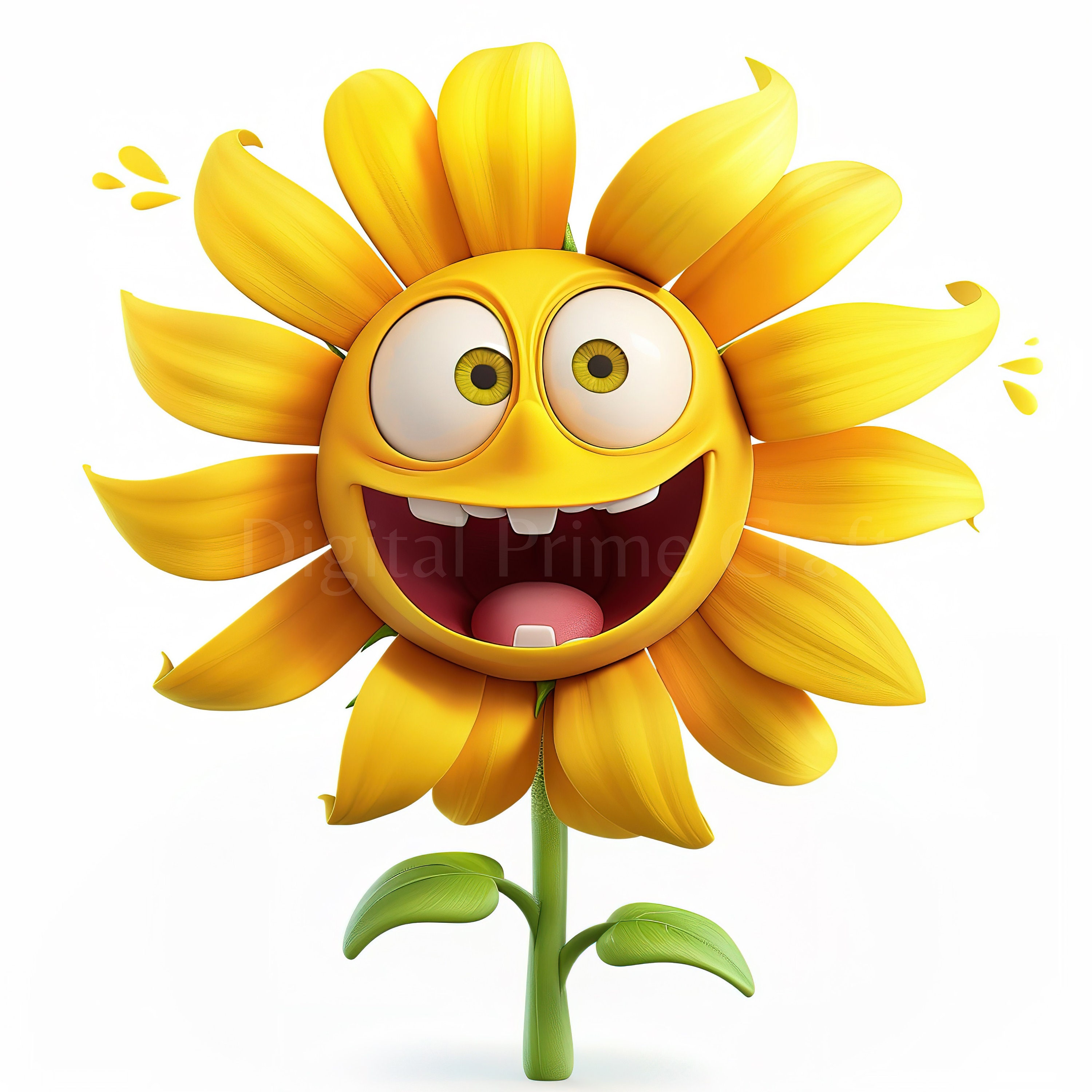 12 Sunflower Clipart, Happy, Grumpy, Sad, Angry Flower. High Quality ...