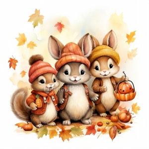 Thanksgiving Clipart, Cute Animals, 8 High Quality Jpgs, Digital ...