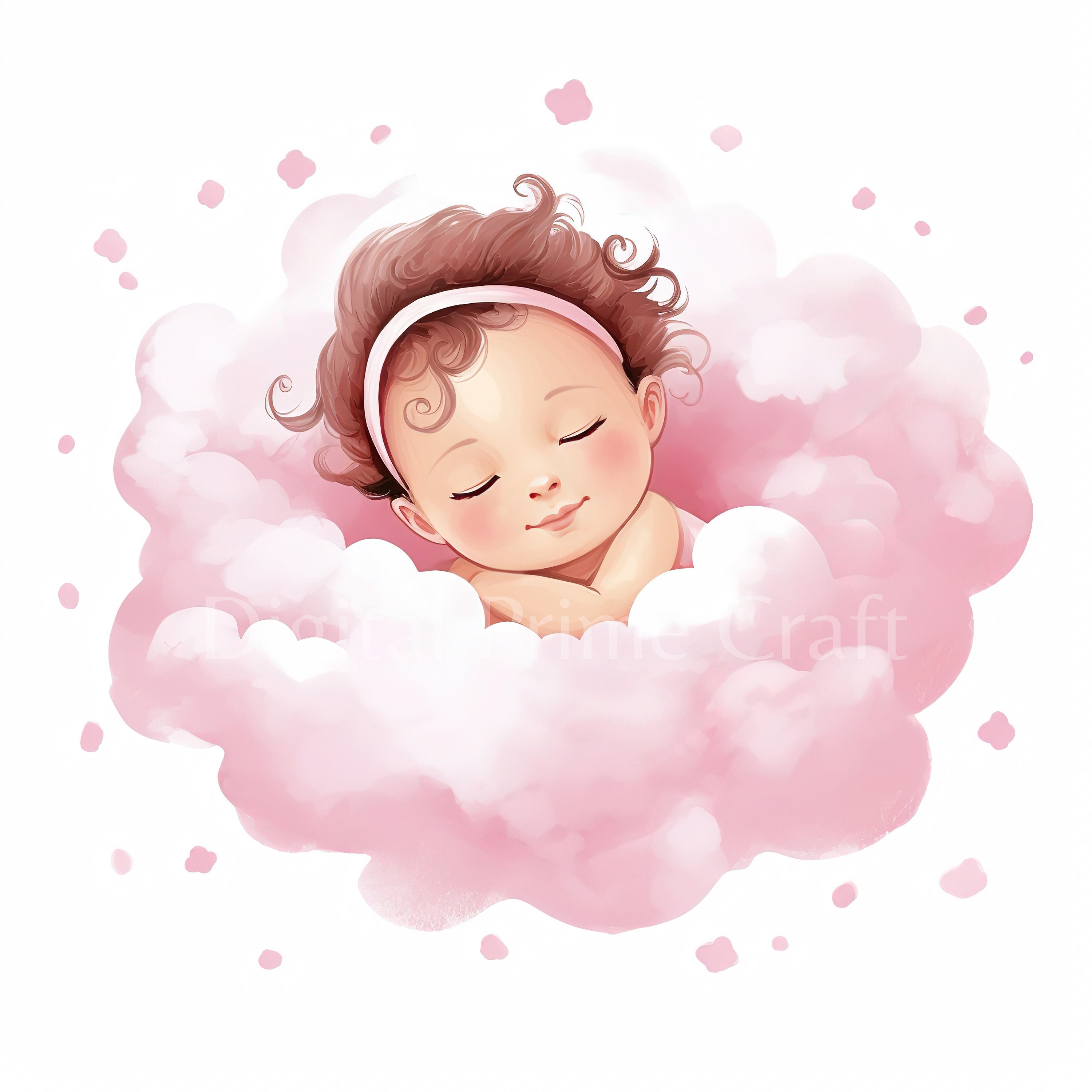 Baby Girl Clipart, Newborn Baby Girl Clipart, 14 High Quality Jpgs ...