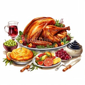 Thanksgiving Clipart, High Quality JPG Files, Digital Download, Card ...