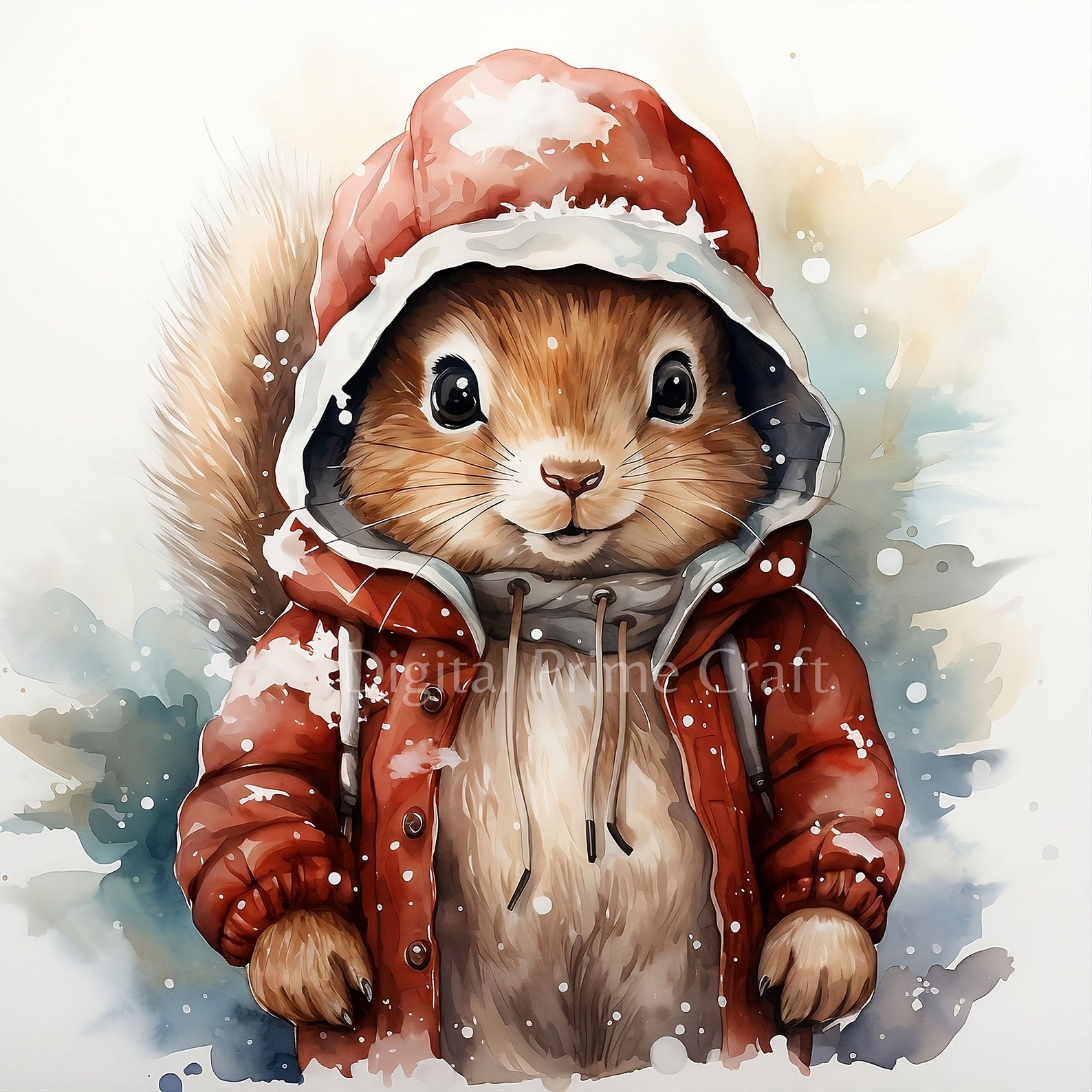 Christmas Squirrel Clipart, 8 High Quality JPG Files, Digital Download ...