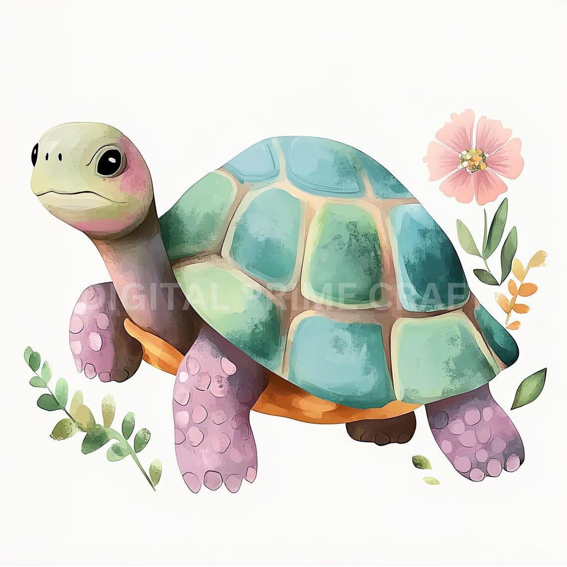 10 Tortoise Clipart, Turtle Clipart, Watercolor Clipart ,digital ...