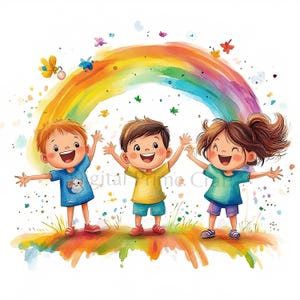 10 Happy Kids Clipart, Kids Clipart, High Quality Jpgs, Digital ...
