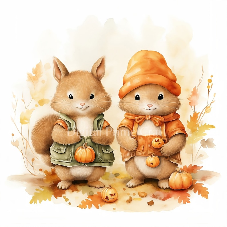 Thanksgiving Clipart, Cute Animals, 8 High Quality Jpgs, Digital ...