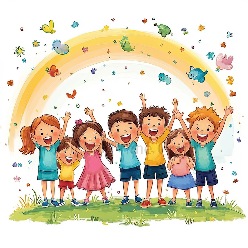 10 Happy Kids Clipart, Kids Clipart, High Quality Jpgs, Digital ...