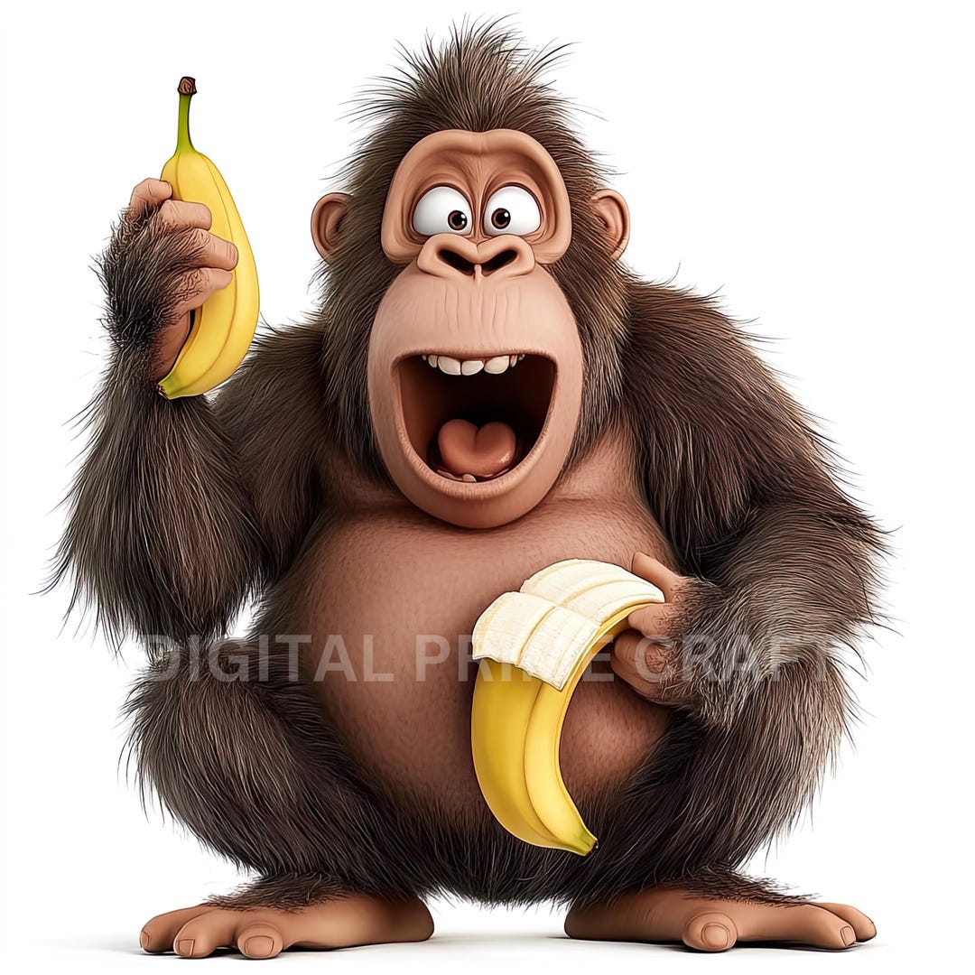 10 Gorilla Clipart, Funny Animal Clipart, High Quality Jpgs, Digital ...