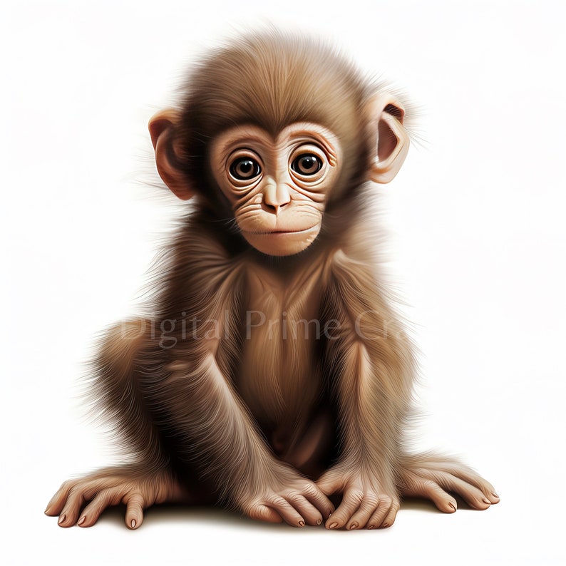 Monkey Clipart - Cute Animal Clipart - 10 High Quality Jpgs- Digital ...
