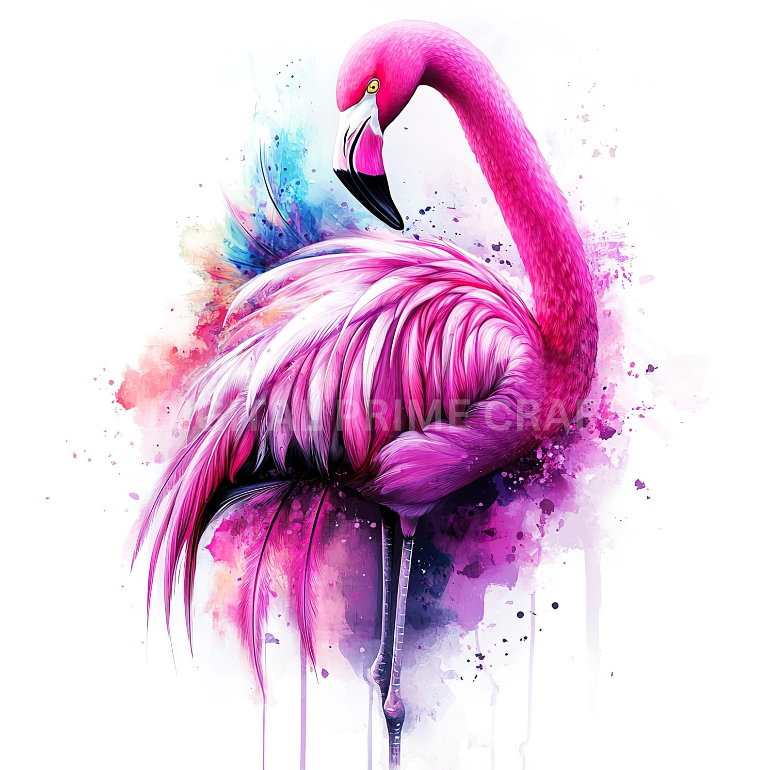 10 Flamingo Clipart, Bird Clipart, High Quality Jpgs, Digital Download ...