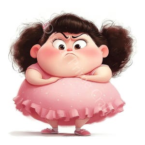 10 Grumpy Girl Clipart, Cute Quirky Girl, High Quality Jpgs, Digital ...