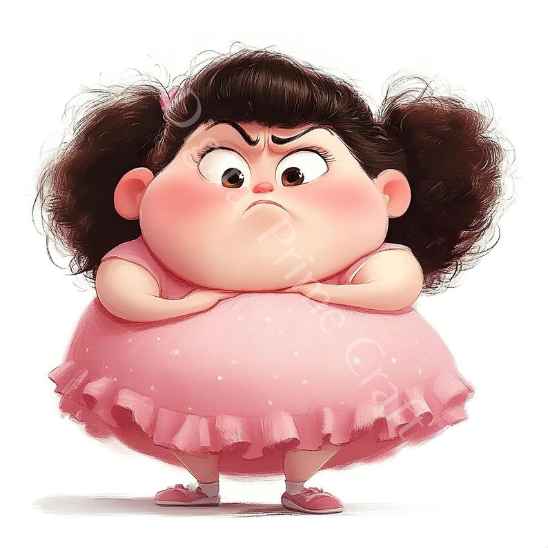 10 Grumpy Girl Clipart, Cute Quirky Girl, High Quality Jpgs, Digital ...