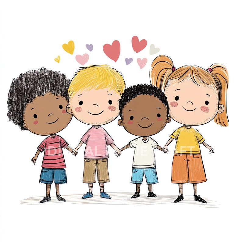 10 School Kids Clipart, Happy Kids Clipart, High Quality Jpgs, Digital ...