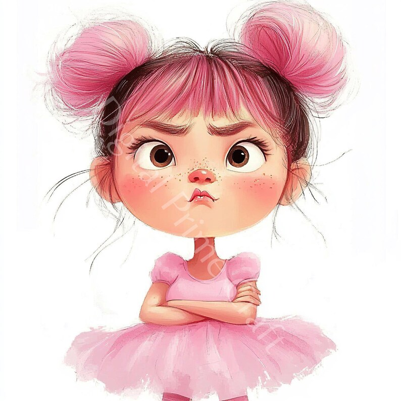 10 Grumpy Girl Clipart, Cute Quirky Girl, High Quality Jpgs, Digital ...