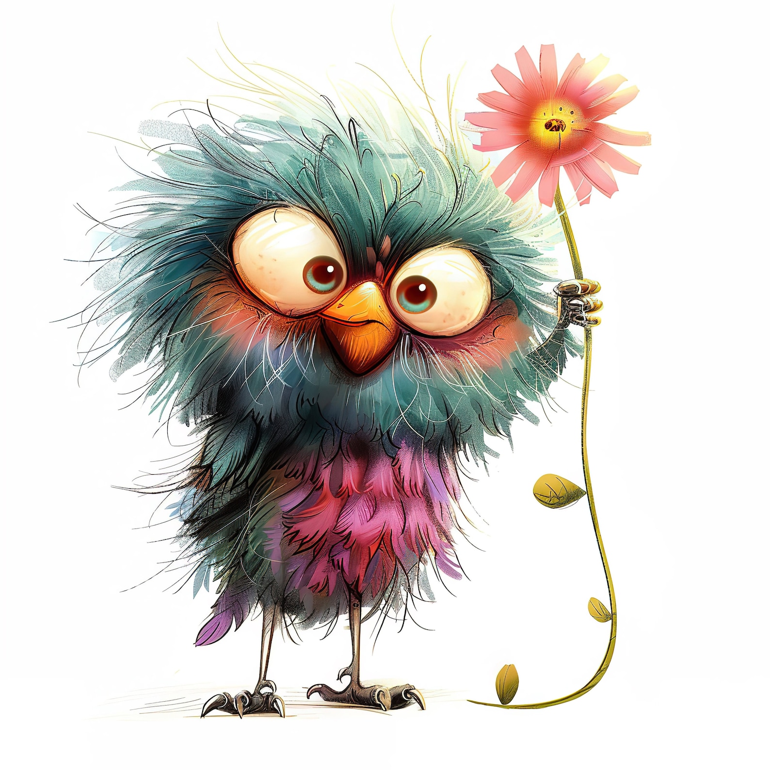 10 Crazy Bird Clipart, Funny Bird Clipart, High Quality Jpgs, Digital ...