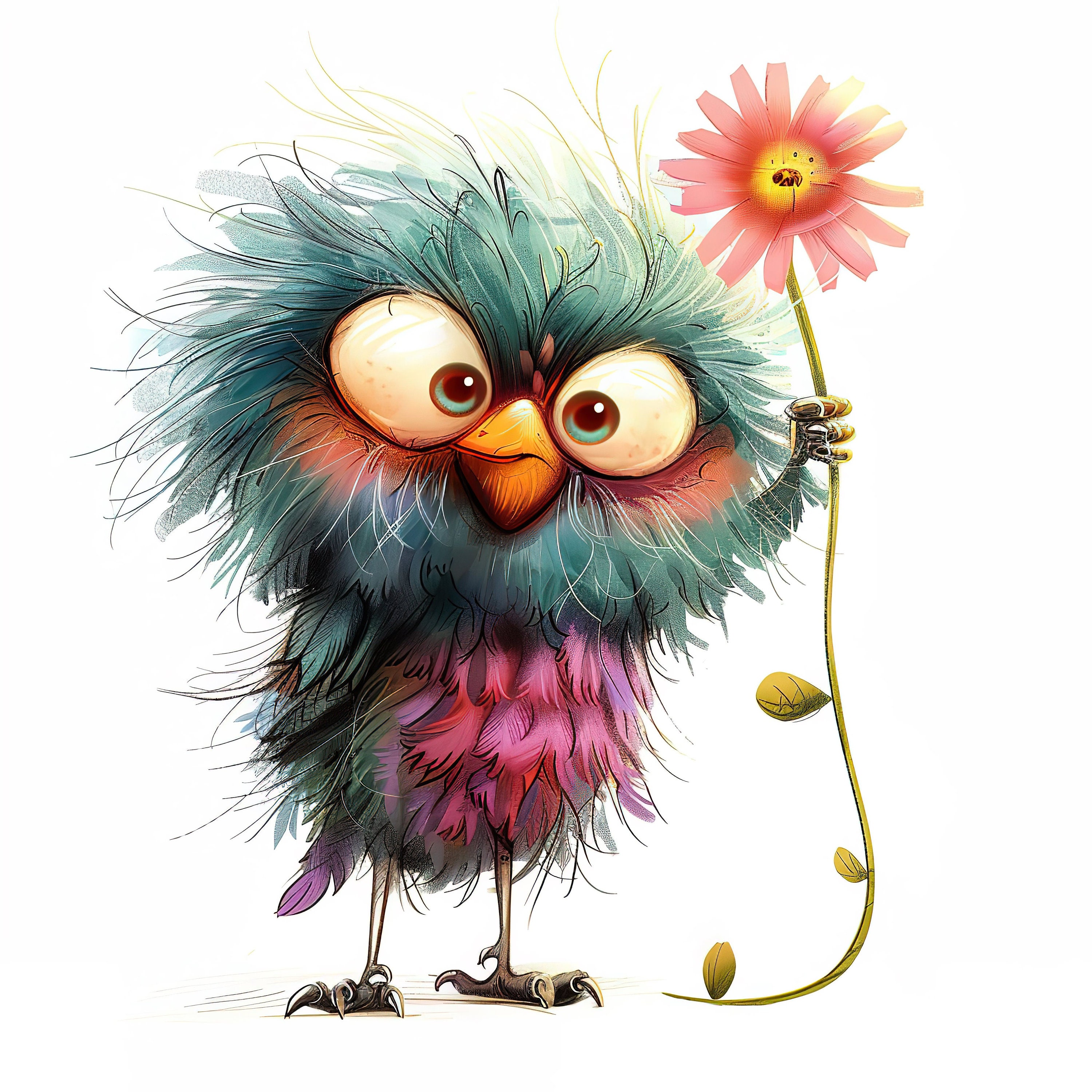 10 Crazy Bird Clipart, Funny Bird Clipart, High Quality Jpgs, Digital ...