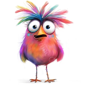 11 Funny Bird Clipart, High Quality Jpgs, Digital Download, Watercolor ...