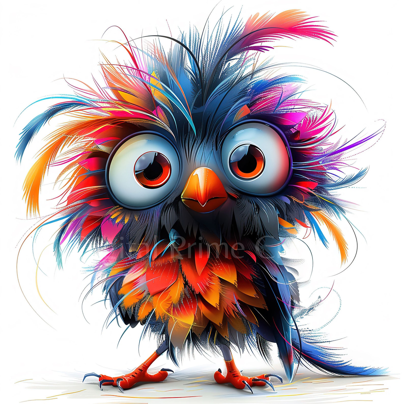 10 Crazy Colorful Bird Clipart, Funny Bird Clipart, High Quality Jpgs ...
