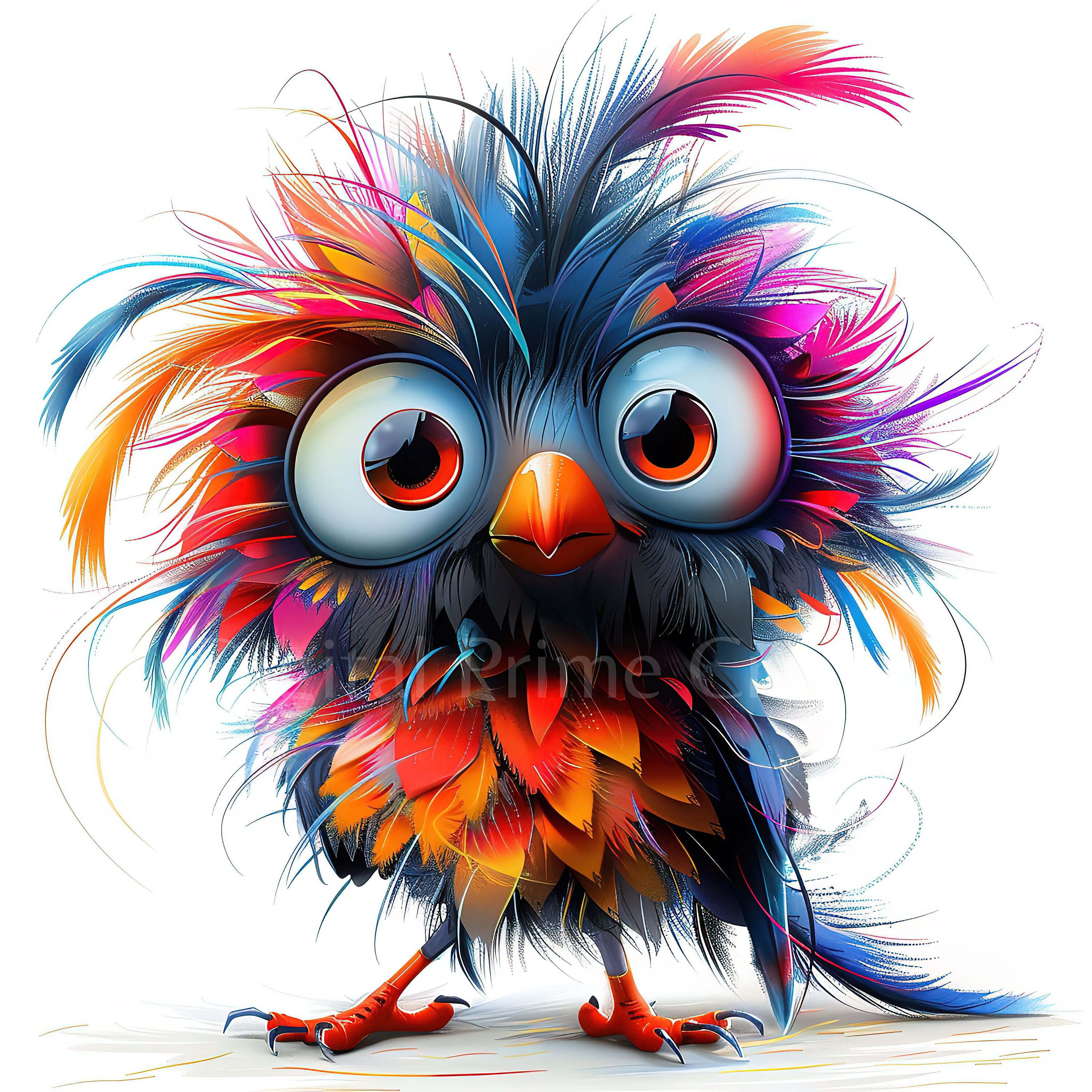 10 Crazy Colorful Bird Clipart, Funny Bird Clipart, High Quality Jpgs ...