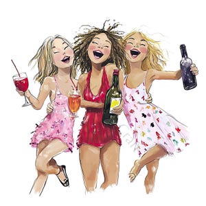 10 Party Clipart, Party Girls Clipart, Birthday Girl, High Quality Jpgs ...