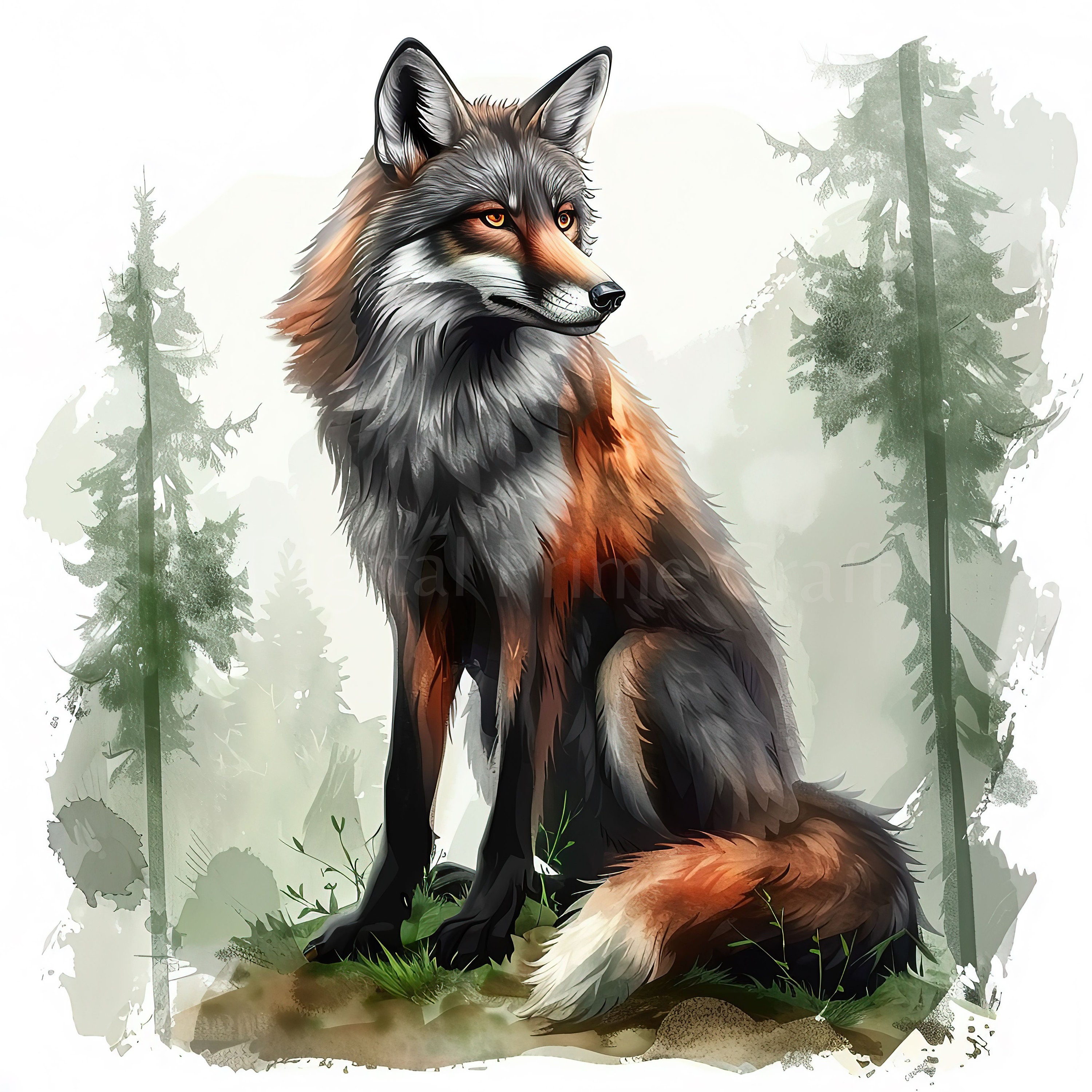 12 Fox Clipart, High Quality Jpgs, Digital Download, Watercolor Clipart ...