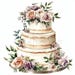 10 Wedding Cake Clipart, Floral Cake, Watercolor Wedding Cake, High ...