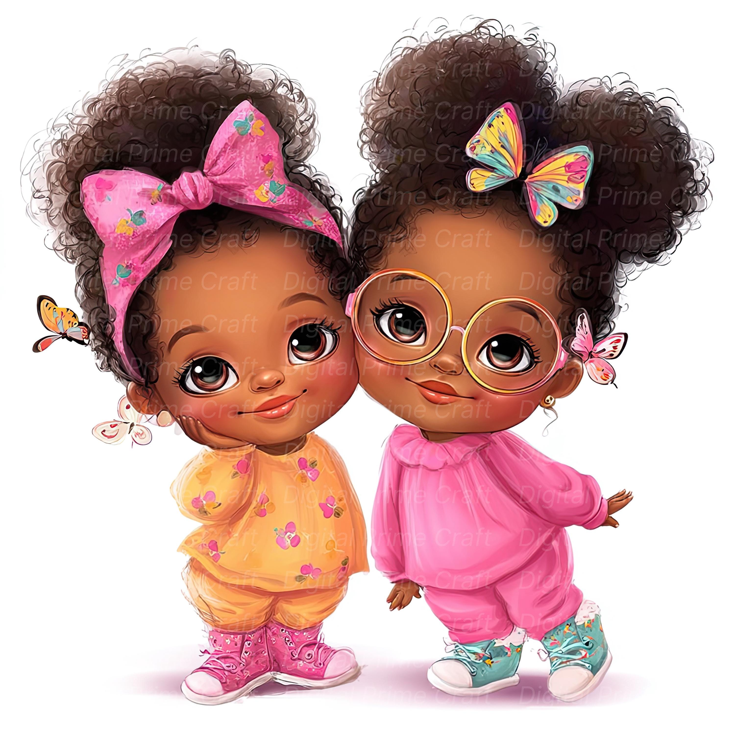 10 Cute African American Girls Clipart, Cute African Girls, High ...
