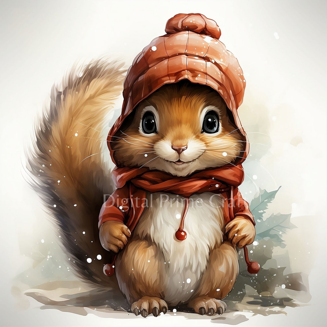 Christmas Squirrel Clipart, 8 High Quality JPG Files, Digital Download ...