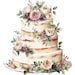 10 Wedding Cake Clipart, Floral Cake, Watercolor Wedding Cake, High ...