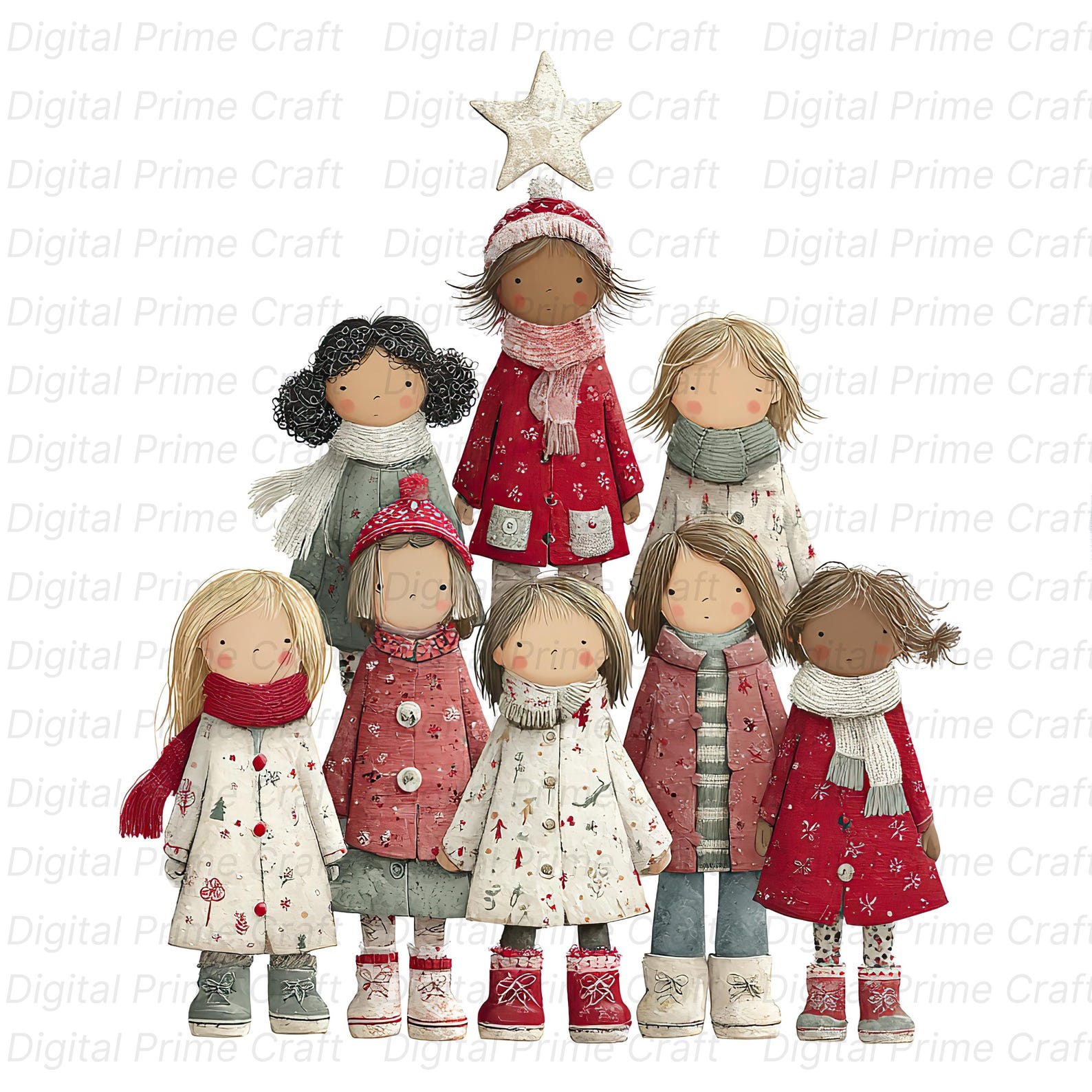 10 Christmas Kids Clipart, Christmas Clipart, 10 High Quality Jpgs ...