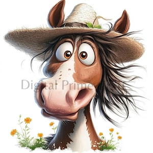 10 Crazy Horse Clipart, Funny Animal Clipart, High Quality Jpgs ...