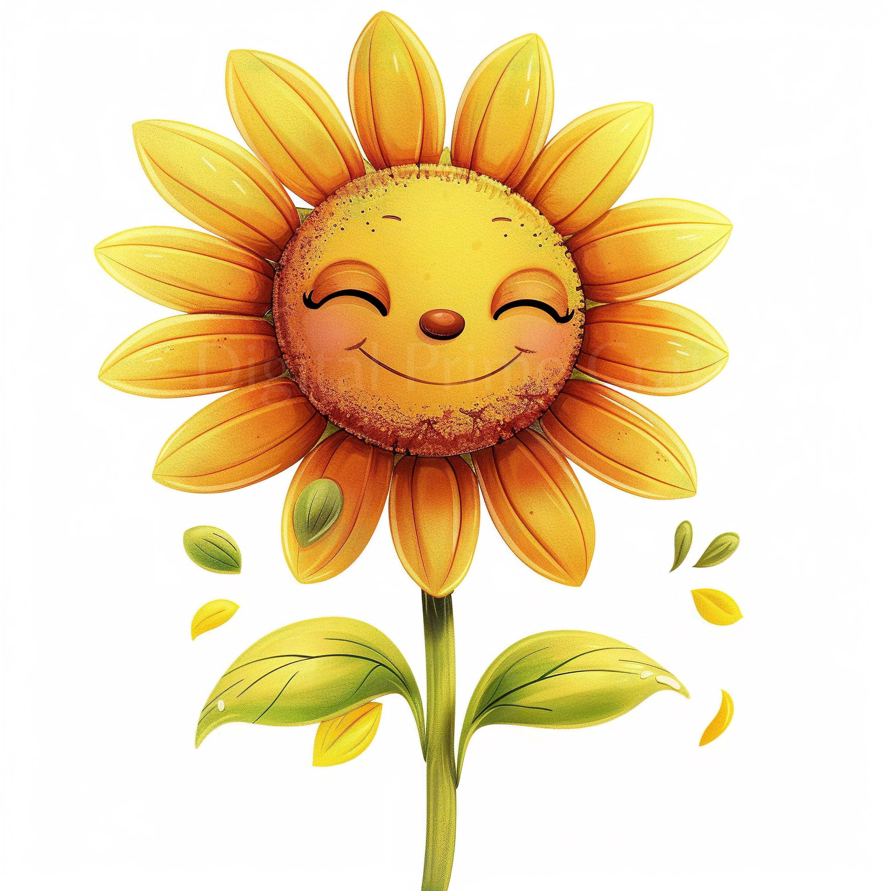 12 Sunflower Clipart, Happy, Grumpy, Sad, Angry Flower. High Quality ...