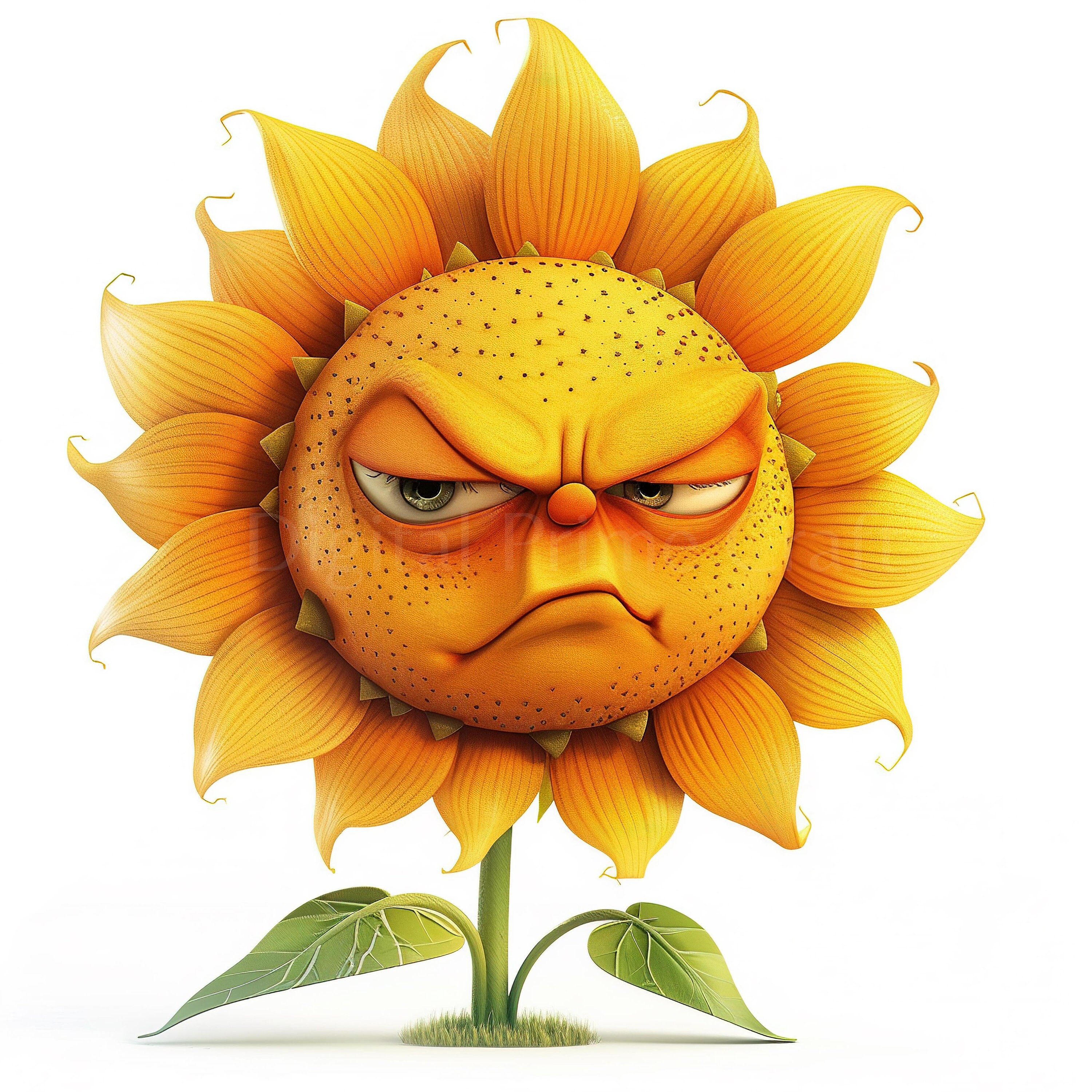 12 Sunflower Clipart, Happy, Grumpy, Sad, Angry Flower. High Quality ...
