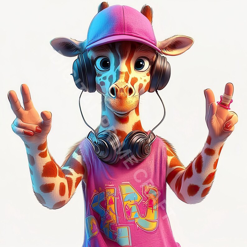 10 Giraffe Clipart, Funny Animal Clipart, High Quality Jpgs, Digital ...