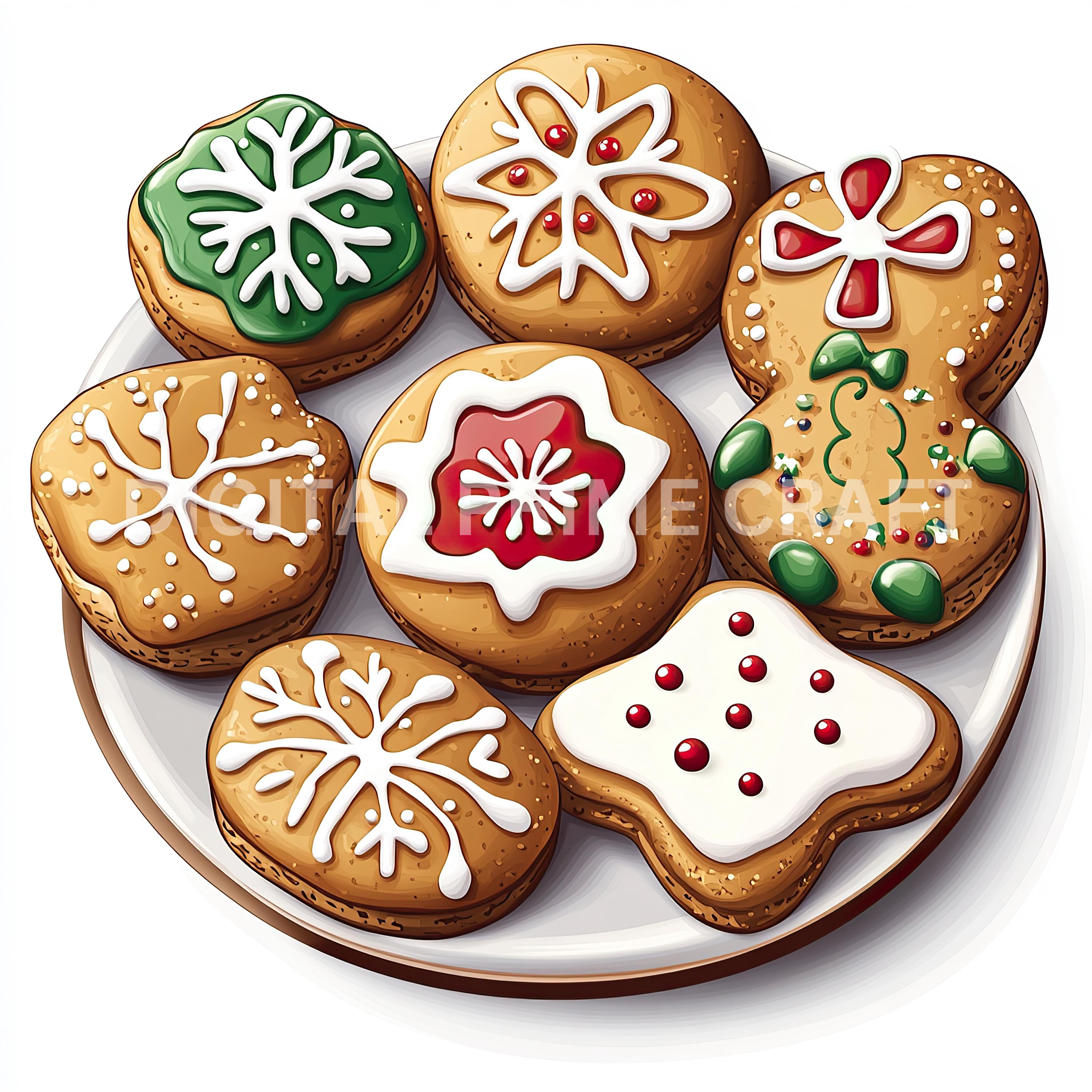 10 Christmas Cookies Clipart, Christmas Clipart, JPG Files, Digital ...