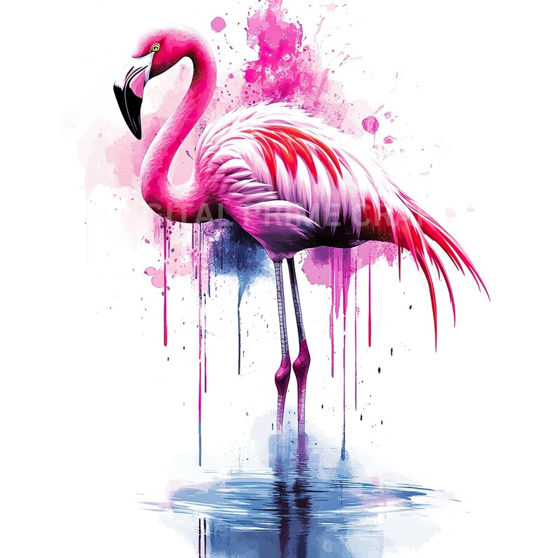 10 Flamingo Clipart, Bird Clipart, High Quality Jpgs, Digital Download ...