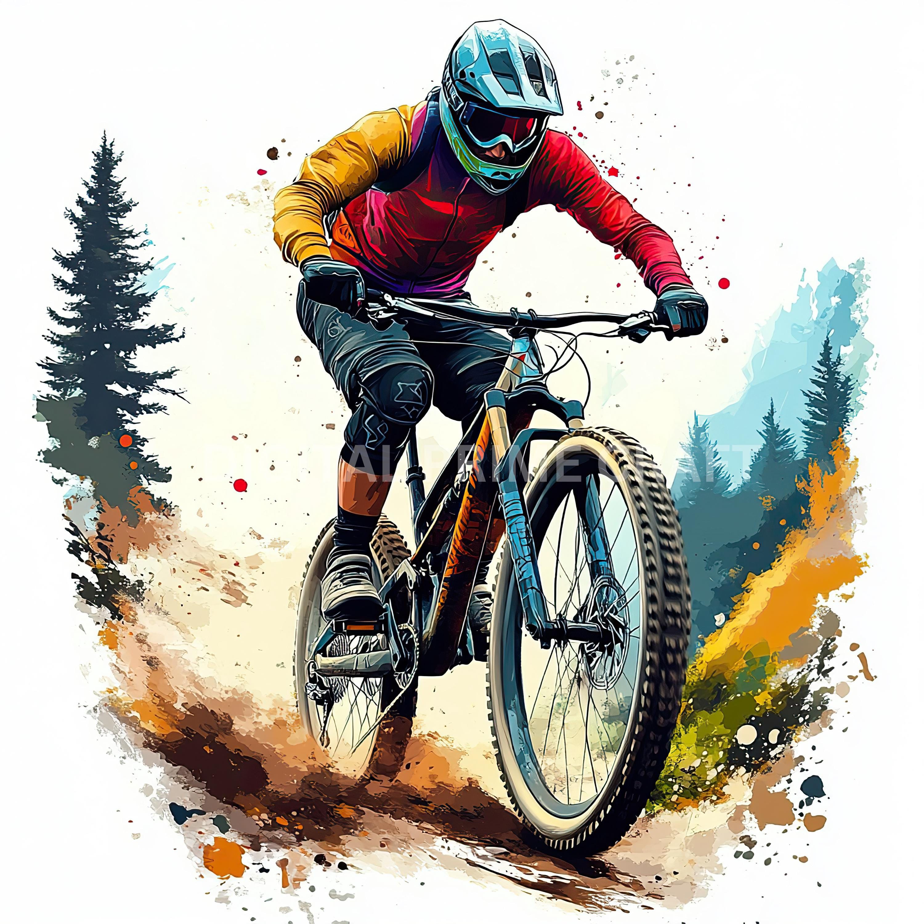 10 Mountain Bike Clipart, MTB Jumping, High Quality Jpgs, Digital ...
