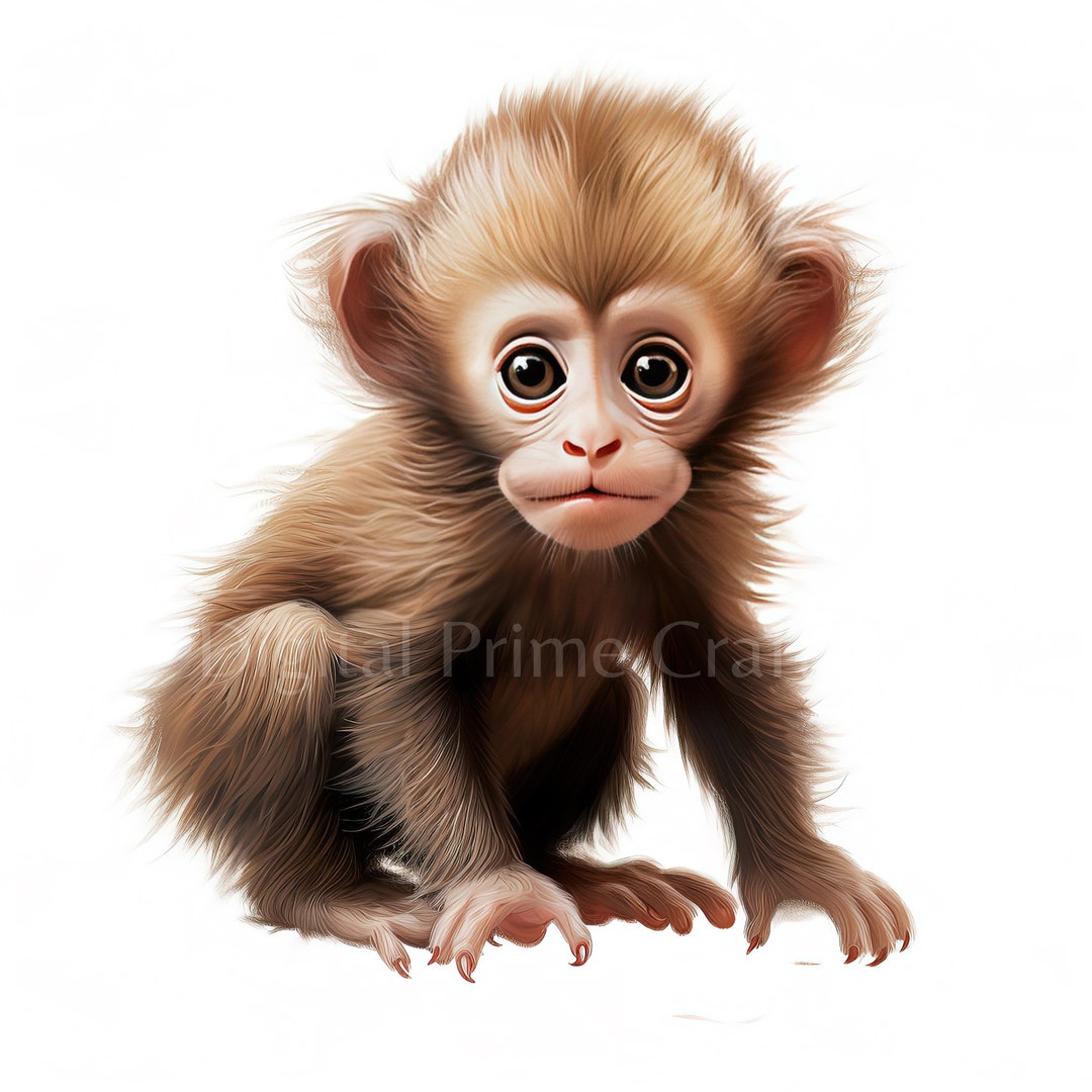 Monkey Clipart - Cute Animal Clipart - 10 High Quality Jpgs- Digital ...