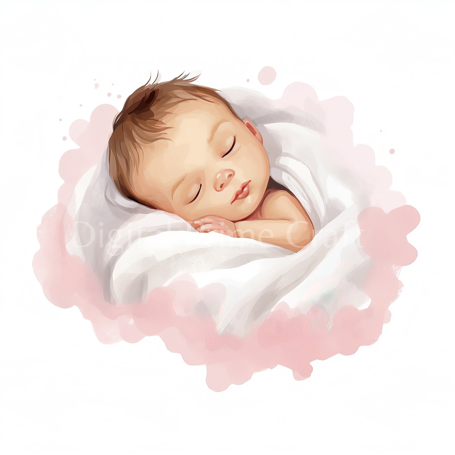 Baby Girl Clipart, Newborn Baby Girl Clipart, 14 High Quality Jpgs ...