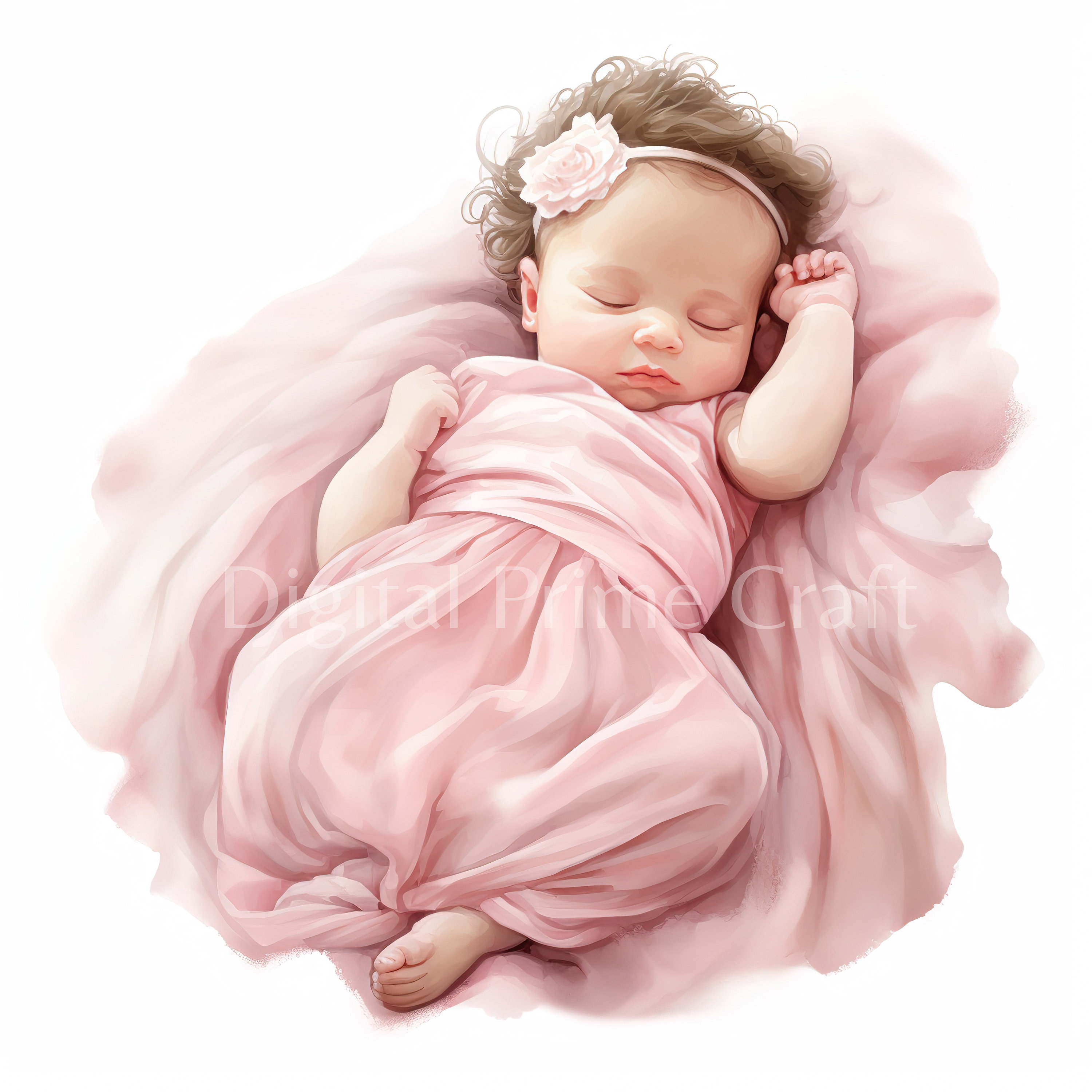 10 Baby Clipart, Newborn Baby Girl Clipart, Nursery Print, High Quality ...